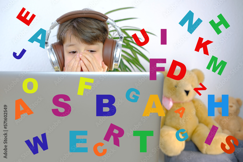 Foto de different letters against background of child 7 years old at ...