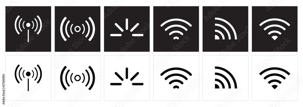 Wireless and wi-fi icon vector. Internet access symbol. wifi signal ...