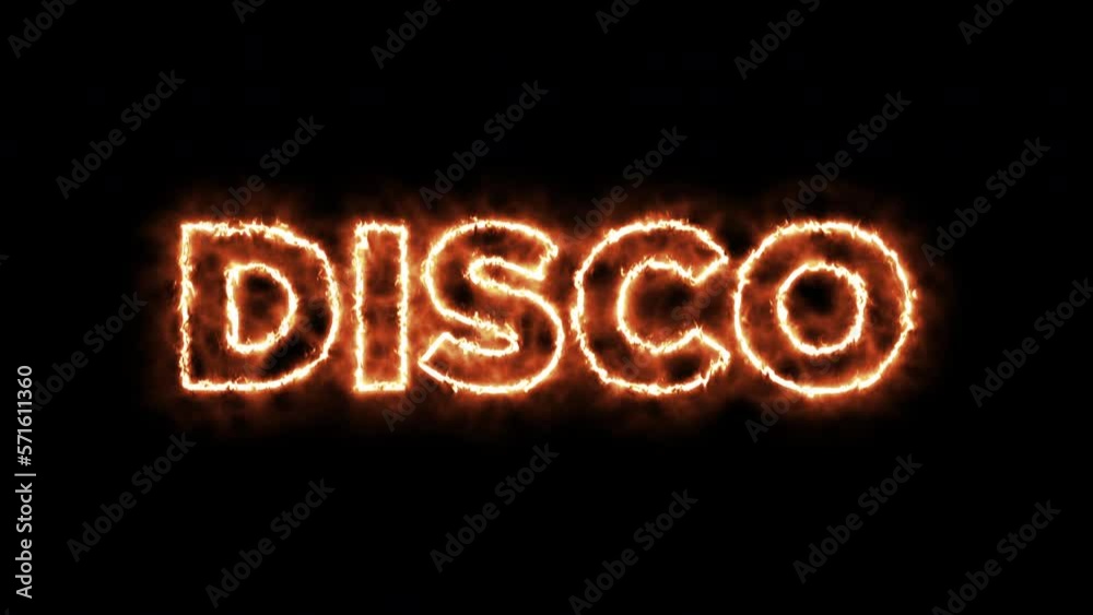 disco burning word, fire text. fire text effect black background ...