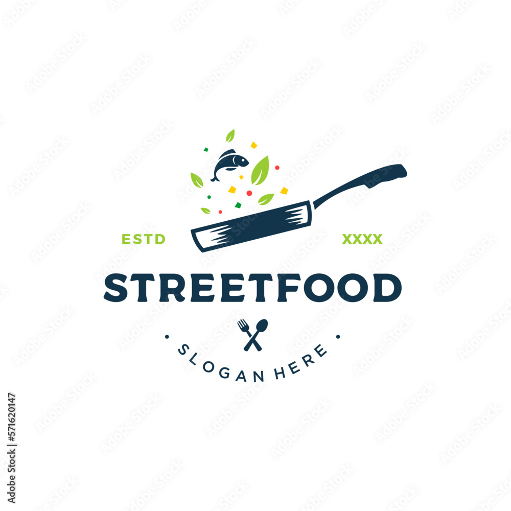 Street food Logo design vector illustration Stock Vector | Adobe Stock
