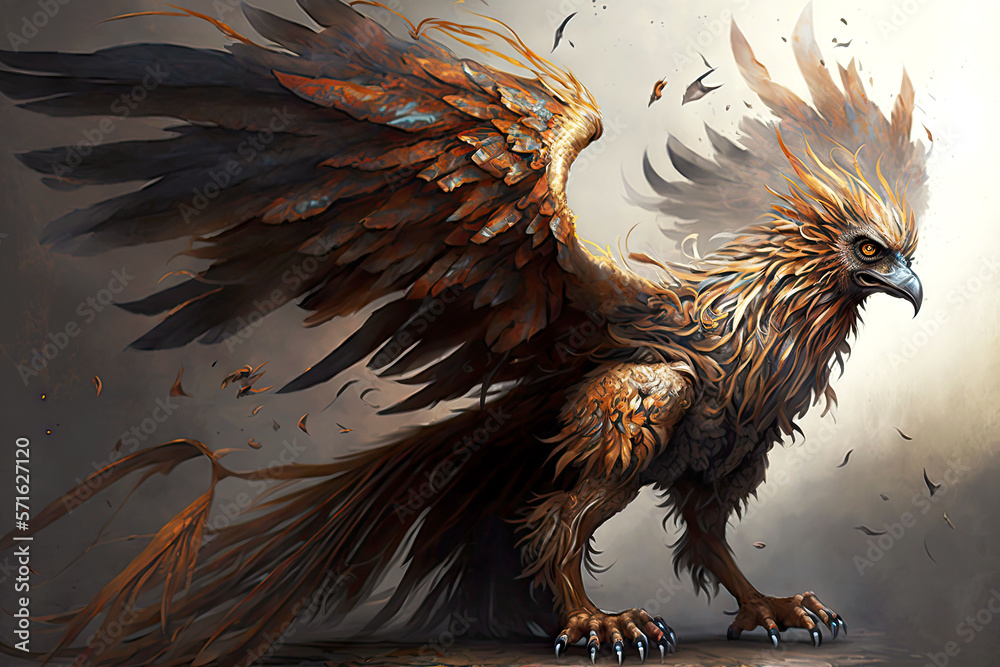 fantastic hybrid monster from legends and fairy tales in form of ...