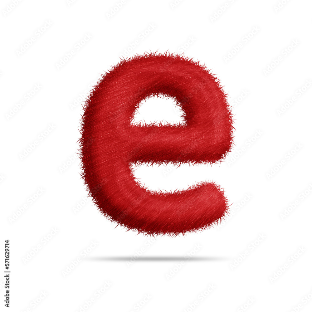 Small alphabet letter e design with red fur texture Stock Illustration ...