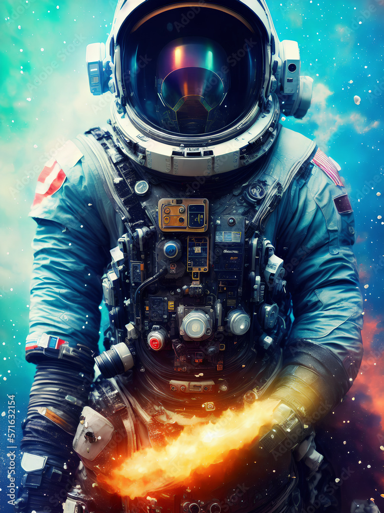 Astronaut in space. space helmet. A mission in space. Cosmonaut in ...