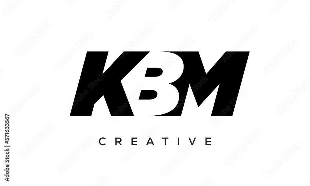 KBM letters negative space logo design. creative typography monogram ...