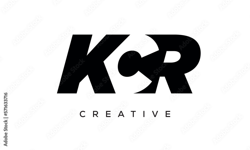 KCR letters negative space logo design. creative typography monogram ...