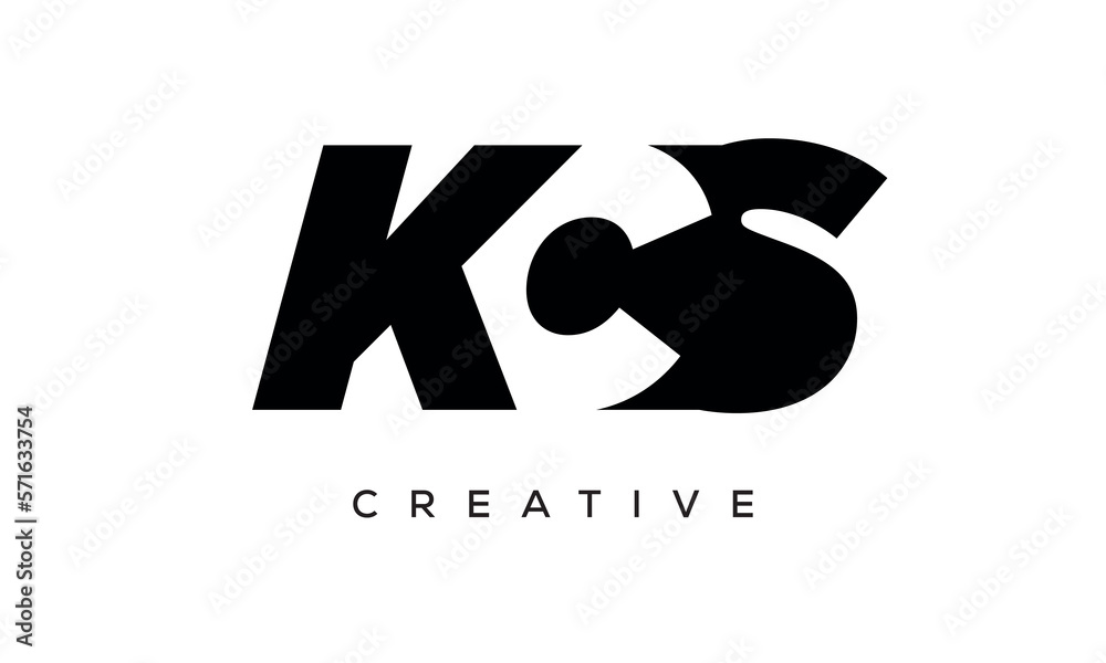 Vetor de KCS letters negative space logo design. creative typography ...
