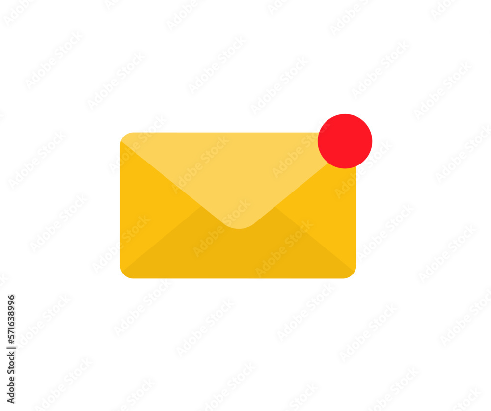 New message icon with notification logo design. New e-mail. Envelope ...