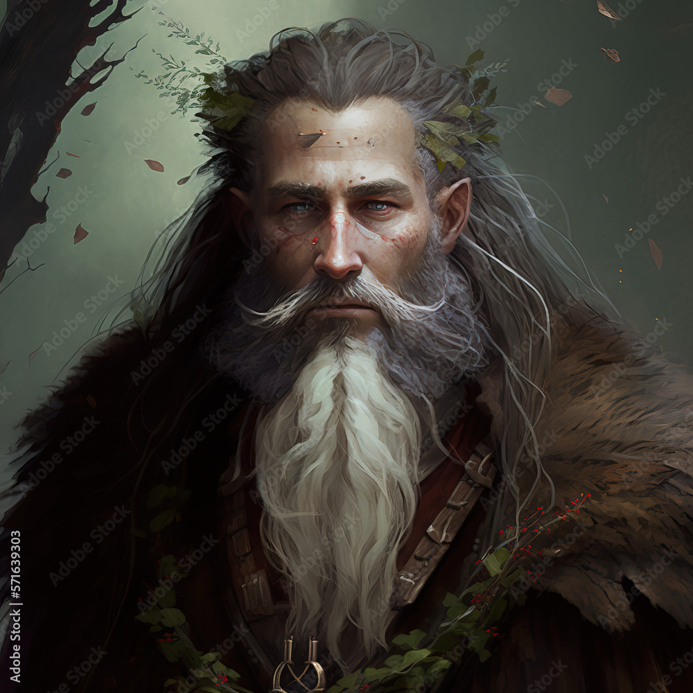 "Enchanted Nature: A Majestic Portrait of a Druid in Fantasy World ...