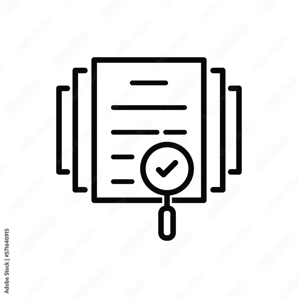 delegation, management icon on white backgroundlinear doc review or ...