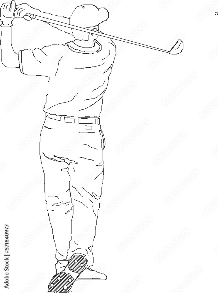 Sketch vector illustration of golf sportsman Stock Vector | Adobe Stock