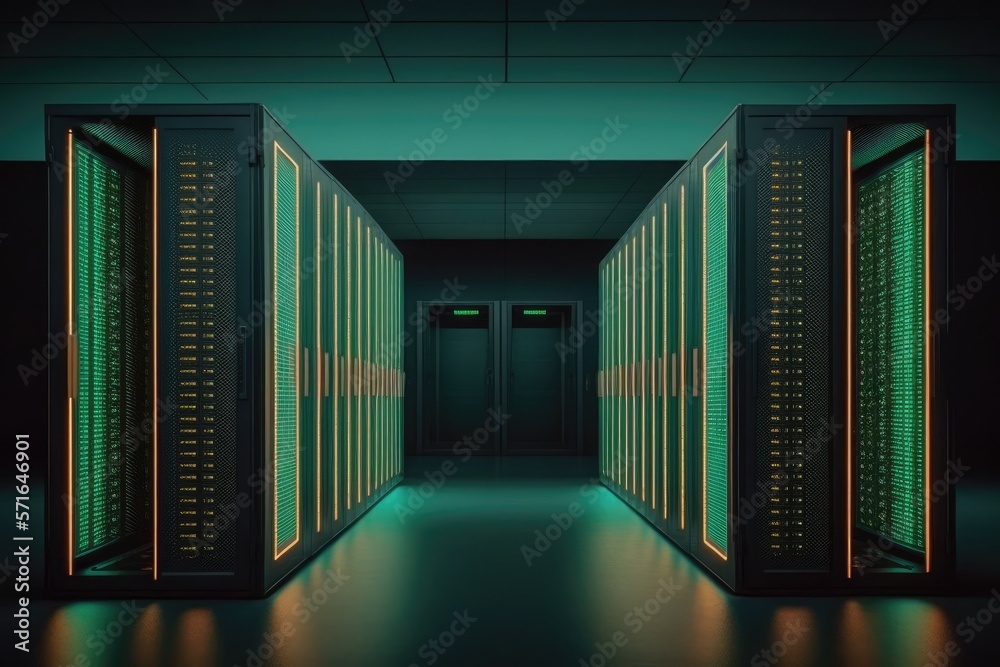 The symmetry of a modern server room ranks supercomputers as light ...