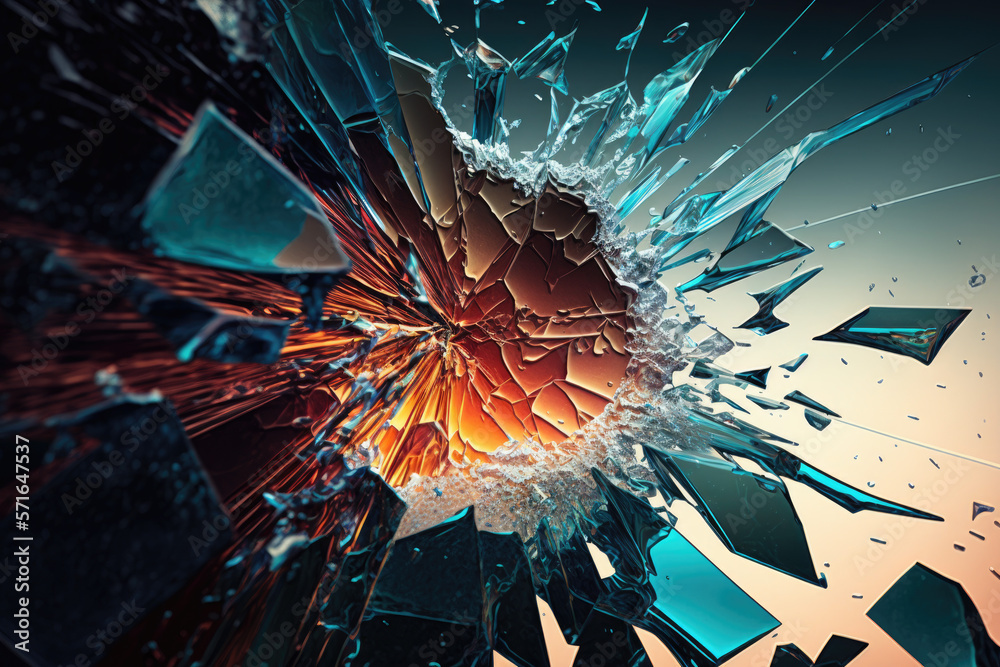 shattered glass background. wallpaper. Generative AI Stock Illustration ...