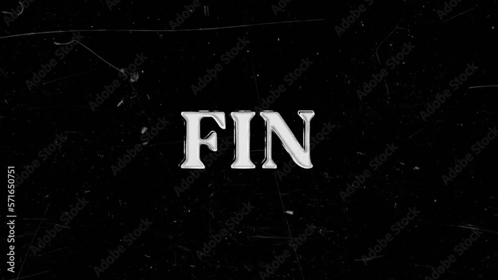 Retro Outro - FIN. A re-created film frame from the silent movies era ...