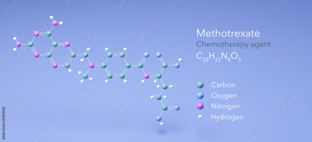 methotrexate molecule, molecular structures, Antineoplastic Agents, 3d ...