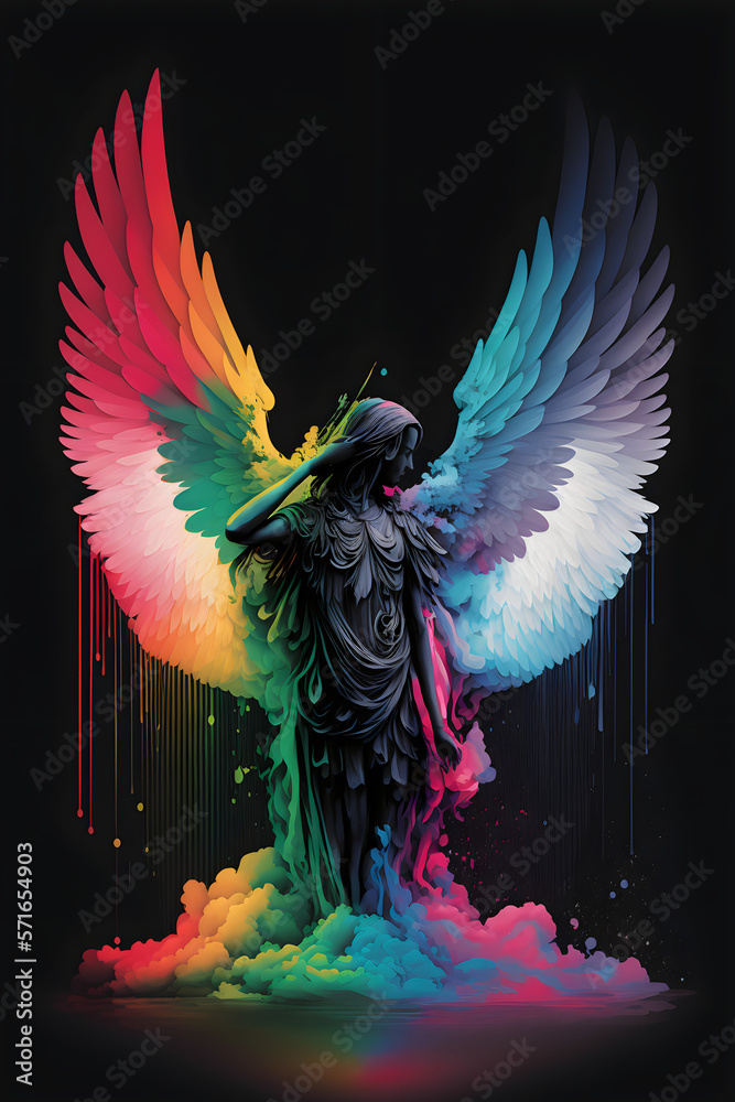 rainbow angel Stock Illustration | Adobe Stock