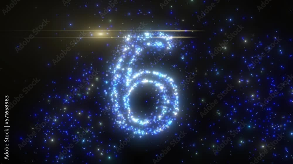 number Countdown Clock 10 To 0 Made With Glowing Particle with optical ...