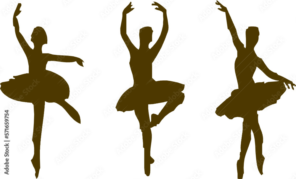 Ballet dancer silhouette illustration vector sketch Stock Vector ...
