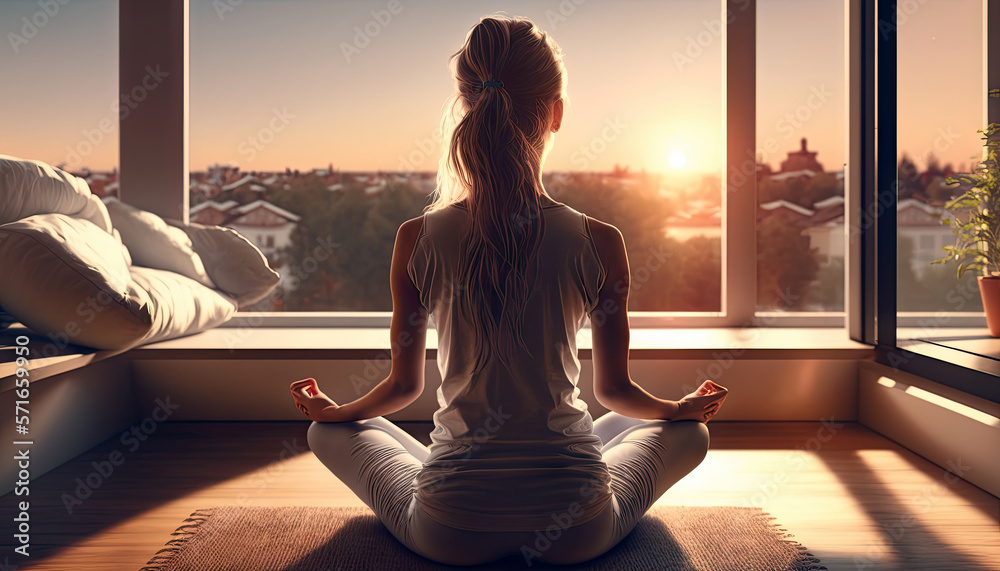 Ilustração do Stock: Yoga basics sitting position in lotus pose, back ...