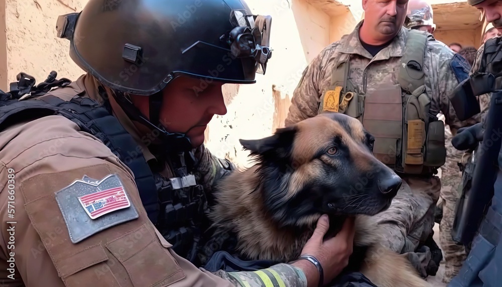 rescue team with K9 dog helping on collapse building area, idea for ...