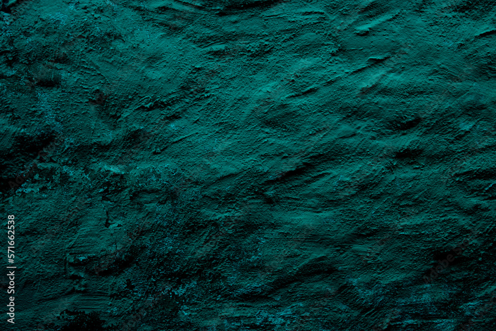 Teal colored abstract wall background with textures of different shades ...