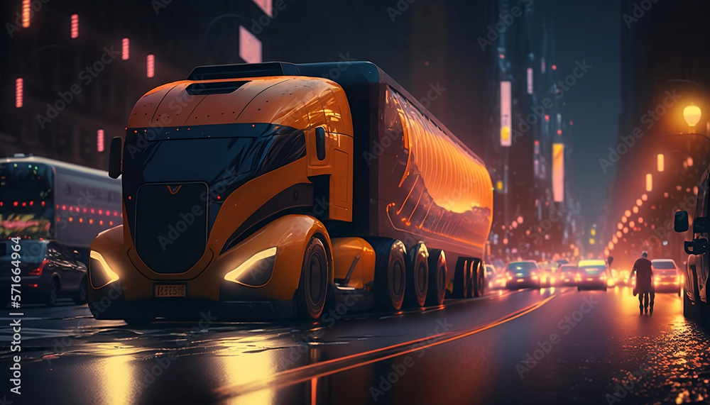 Next-Gen Cargo Transport: Futuristic Autonomous AV Cargo Truck/Bus ...
