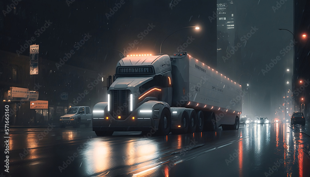 Next-Gen Cargo Transport: Futuristic Autonomous AV Cargo Truck/Bus ...