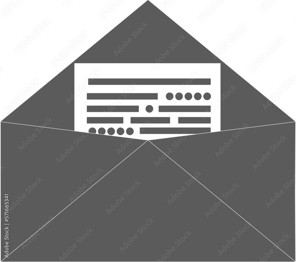 Opened Envelope Icon. Receive mail icon sms line. Text Message Chat ...
