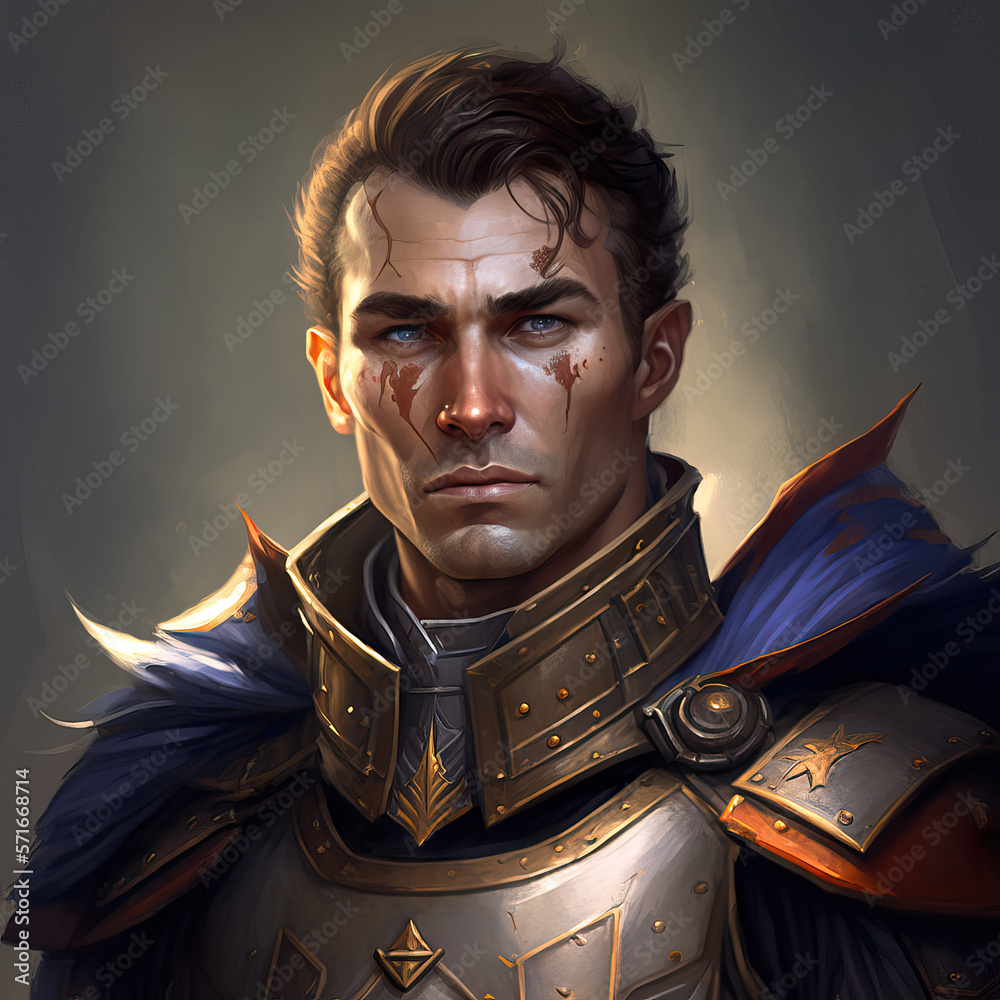 "Radiant Knight: A Majestic Portrait of a Valiant Male Paladin ...
