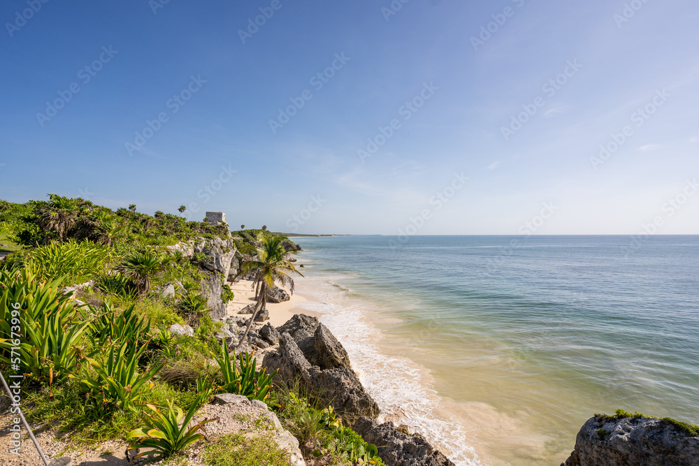 Beautiful beaches of Tulum In the archaeological zone of the Mayan ...
