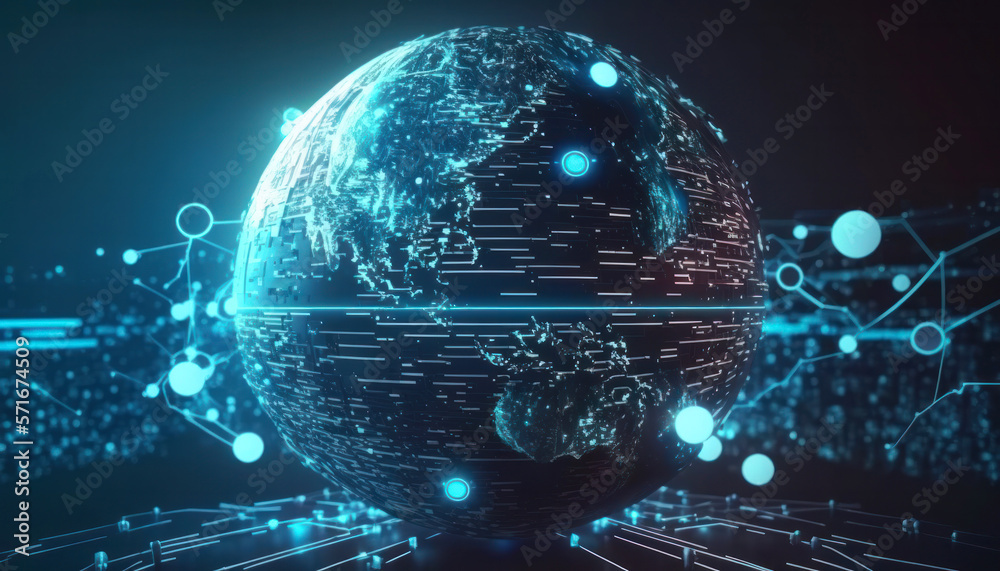 Digital globe cyber security technology concept of innovative future ...