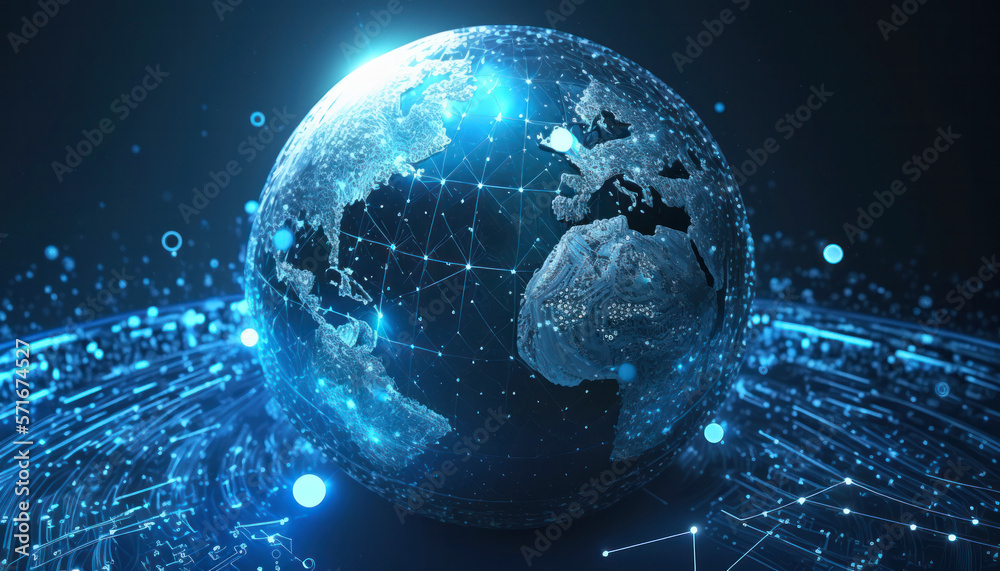 Digital globe cyber security technology concept of innovative future ...
