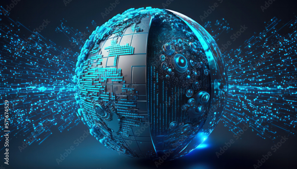 Digital globe cyber security technology concept of innovative future ...