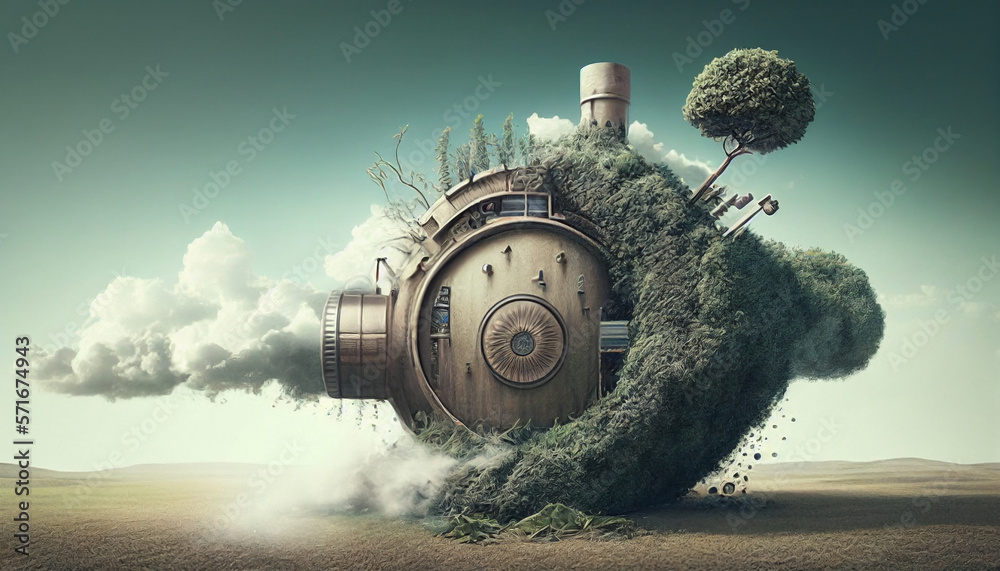 Ai generated. Concept of pollution and respiratory diseases consequence ...