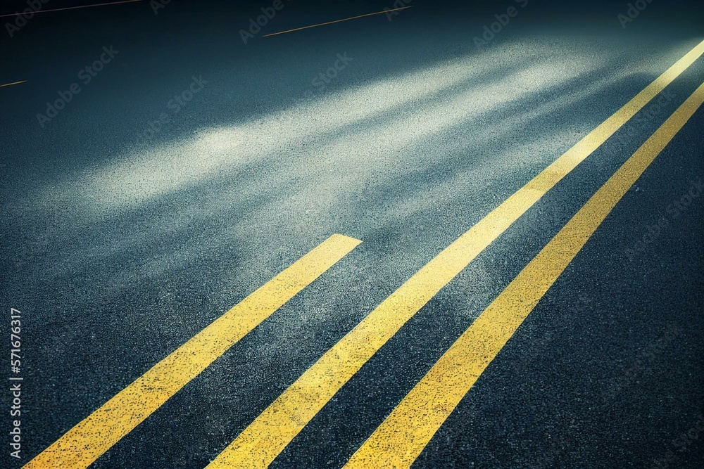 White dotted line on city asphalt road background. Generative AI Stock ...