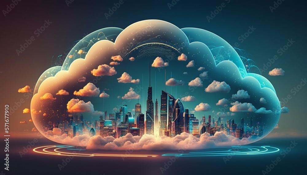 Cloud computing concept. background with the globe. technology concept ...