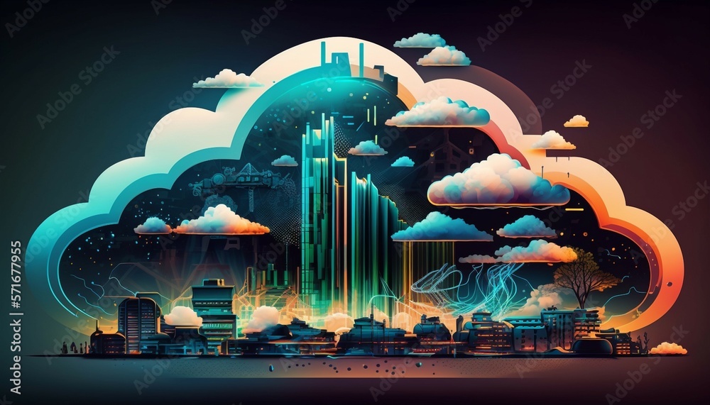 Cloud computing concept. background with the globe. technology concept ...