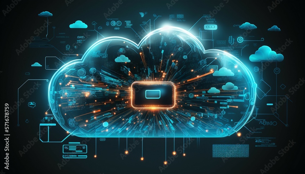 Cloud computing technology concept background. Data concept. Futuristic ...