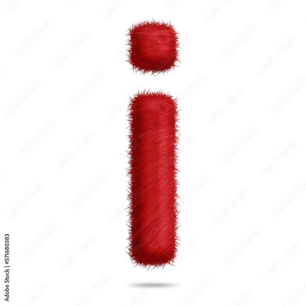 Small alphabet letter i design with red fur texture Stock Illustration ...