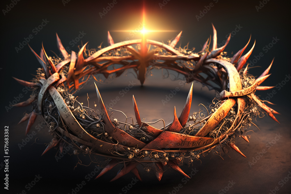 Jesus Christ crown of thorn. Generative AI Stock Illustration | Adobe Stock