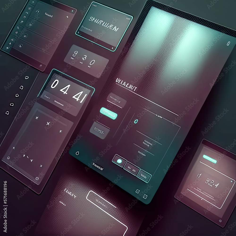 UI elements separate the blank screen into distinct sections ...
