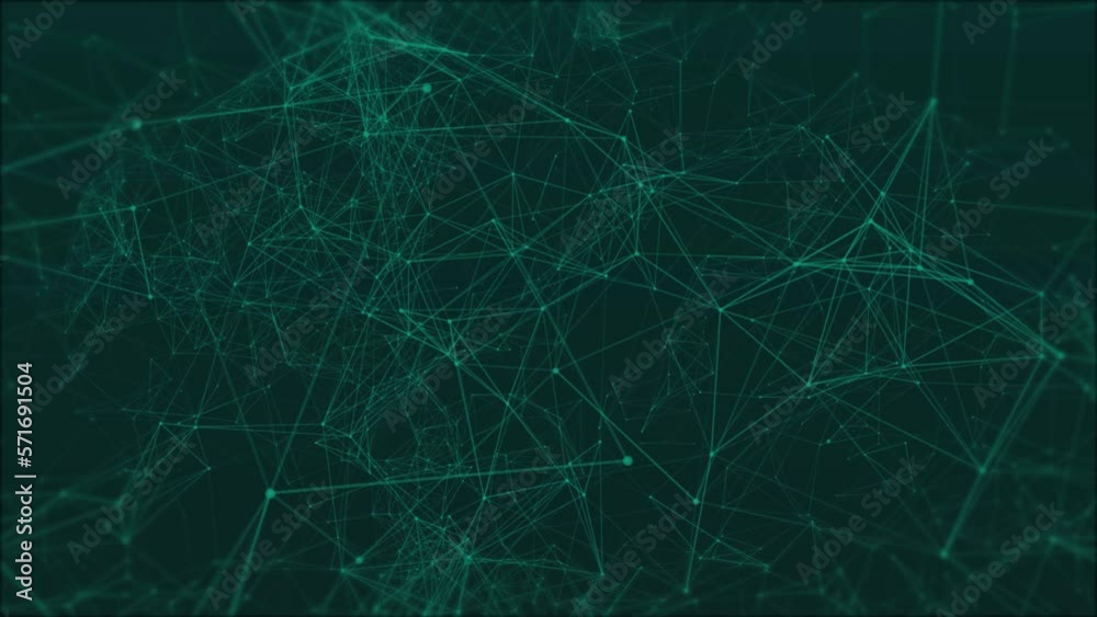 Plexus Connection On Gradient Green Background, Plexus Line Connection Moving On Green Gradient ...
