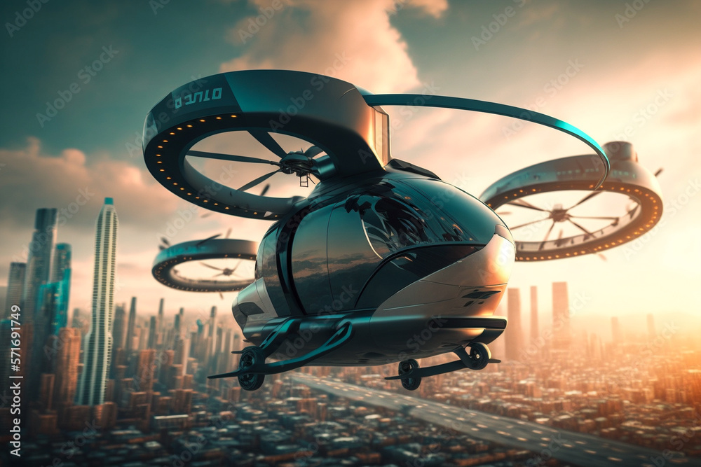 Future of urban air mobility, city air taxi, UAM urban air mobility ...