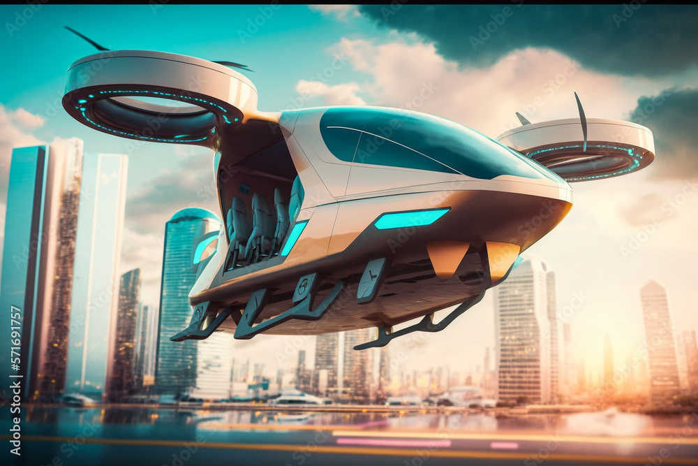 Future of urban air mobility, city air taxi, UAM urban air mobility ...