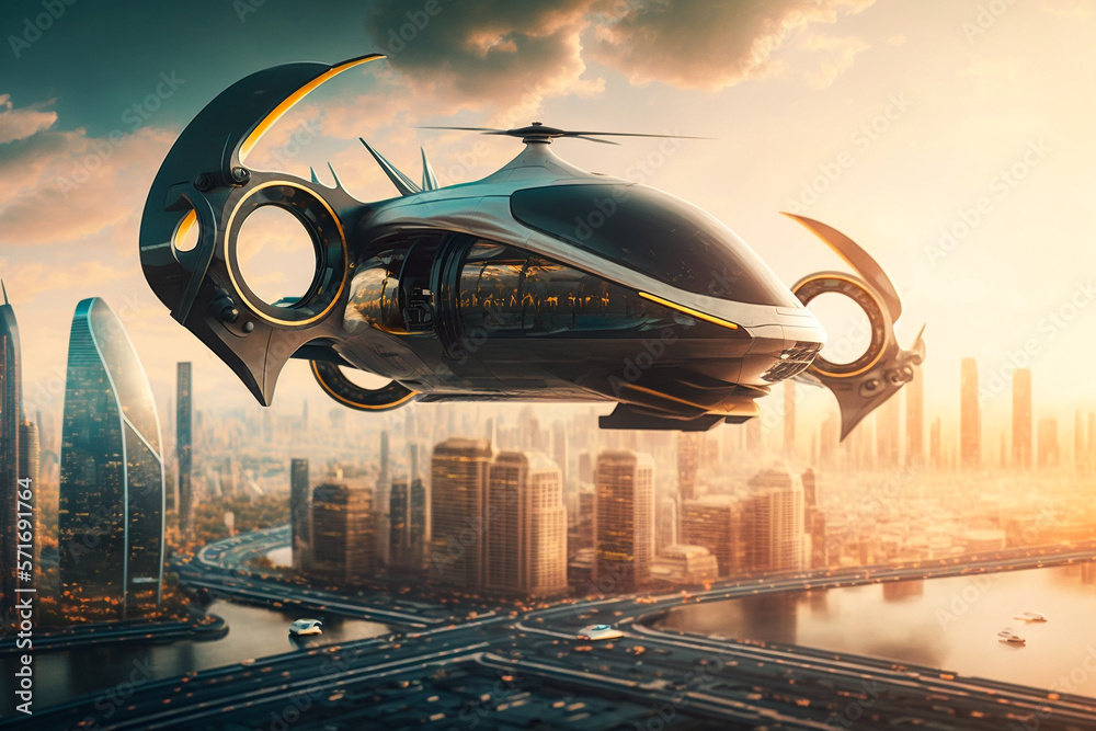 Future of urban air mobility, city air taxi, UAM urban air mobility ...