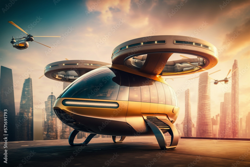 Future of urban air mobility, city air taxi, UAM urban air mobility ...