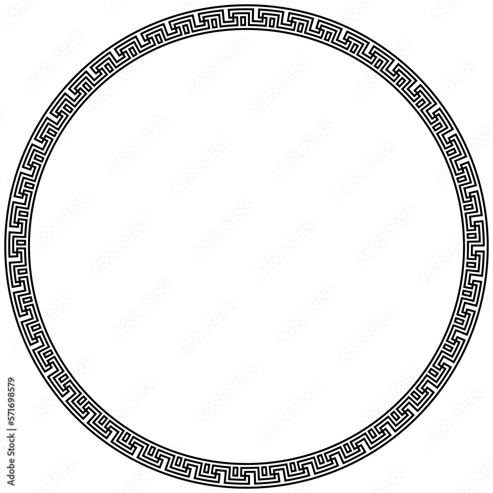 Ancient greek circle border transparent Stock Illustration | Adobe Stock
