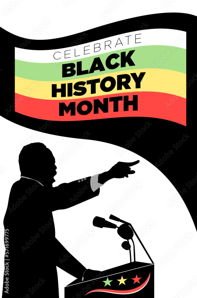 Celebrate black history month cover page vector illustration Stock ...