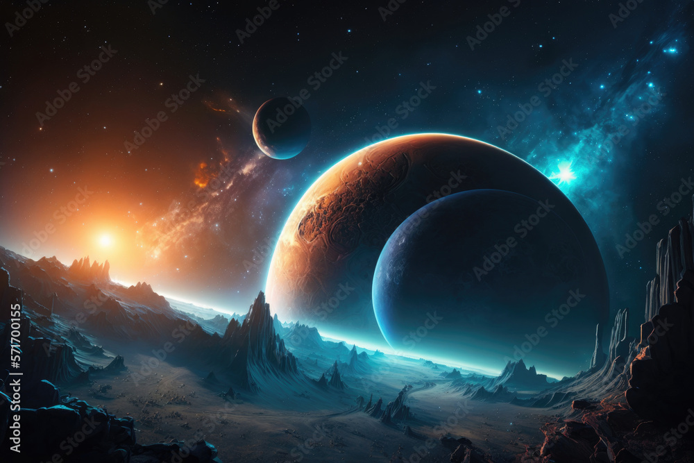 Outer space background realistic. Illustration Generative AI Stock ...