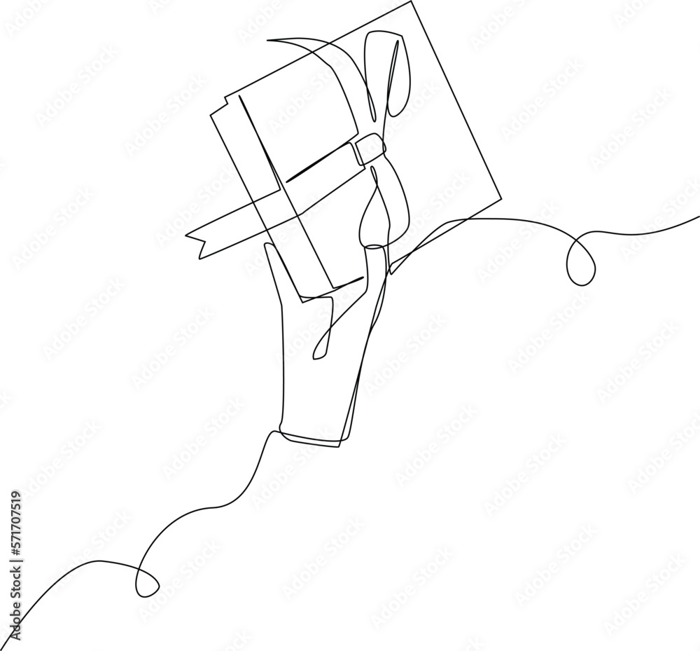 Hampers box is drawn by a simple continuous line, simple line, Ramadhan ...