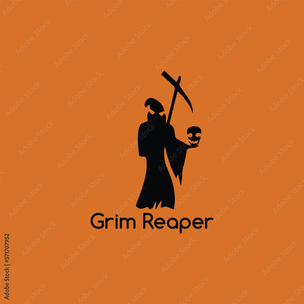 Grim Reaper Logo Design Vector Stock Vector Adobe Stock